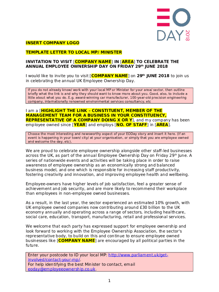 template letter to local mp/ minister - employeeownership co Doc ...