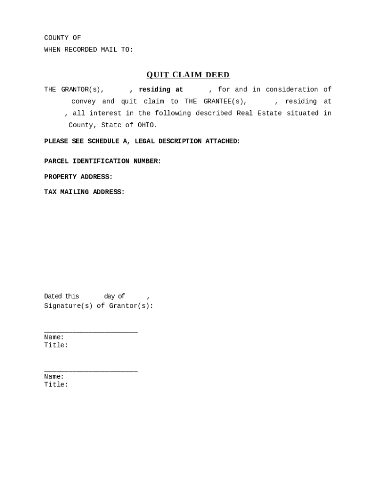 Colorado Quitclaim Deed - Legal Doc Template | pdfFiller