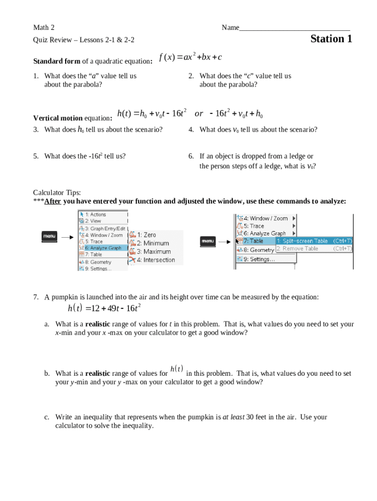 Quiz Review Exp & Logs.docx - Algebra 2 Lesson 18... Doc Template | pdfFiller