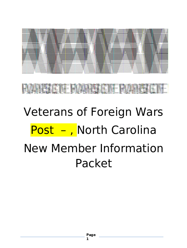 Membership - Department of North Carolina VFW Doc Template | pdfFiller