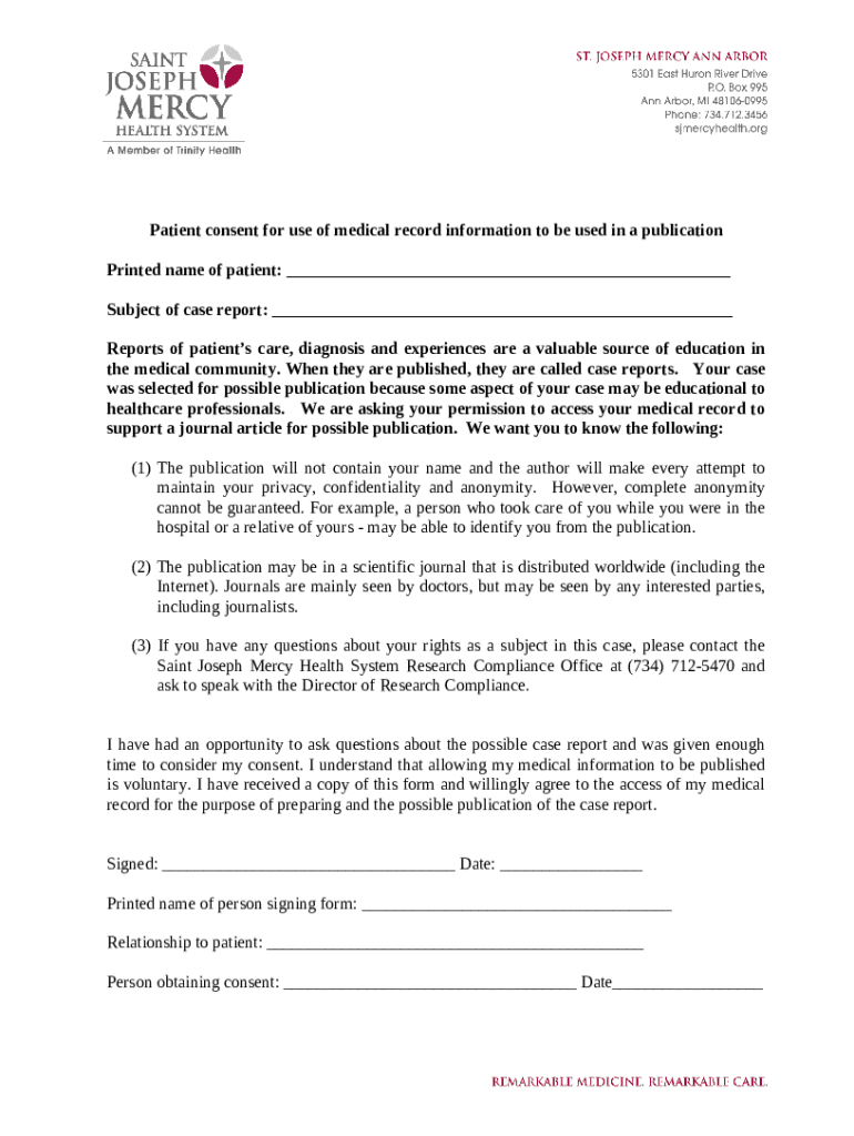 Case Report Ined Consent Template Doc Template | pdfFiller