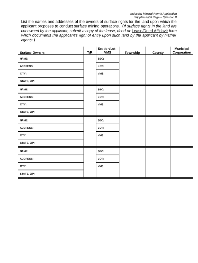 State Application For A Surface Mining Permit Doc Template Pdffiller