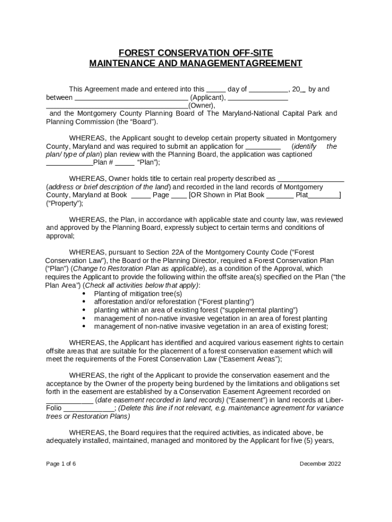 Offsite Maintenance & Management Agreement Doc Template | pdfFiller