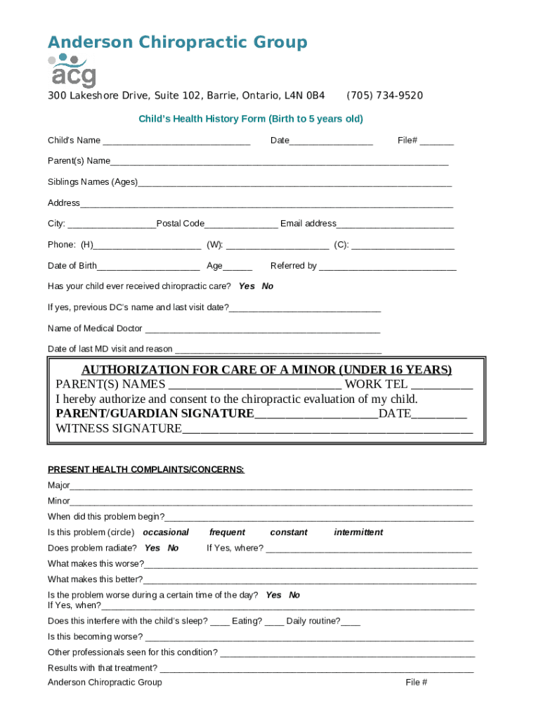 CHILD CASE HISTORY INTAKE Doc Template | pdfFiller