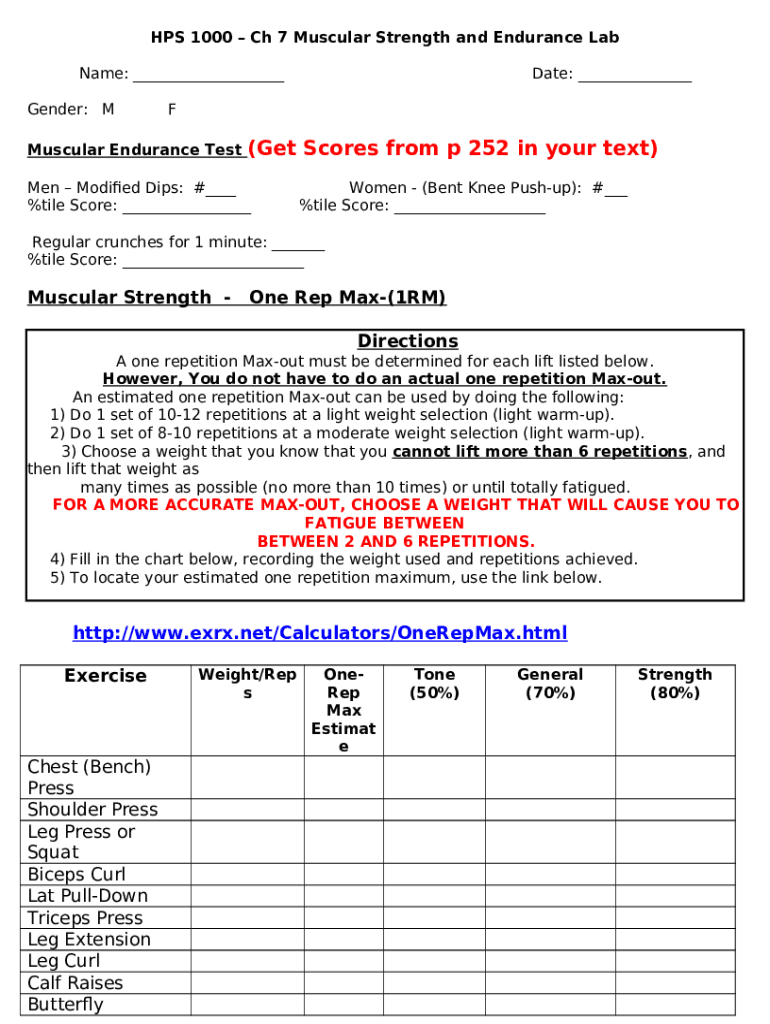 PE for Life Ch. 12 CR Muscle Fitness: Muscular Endurance ...