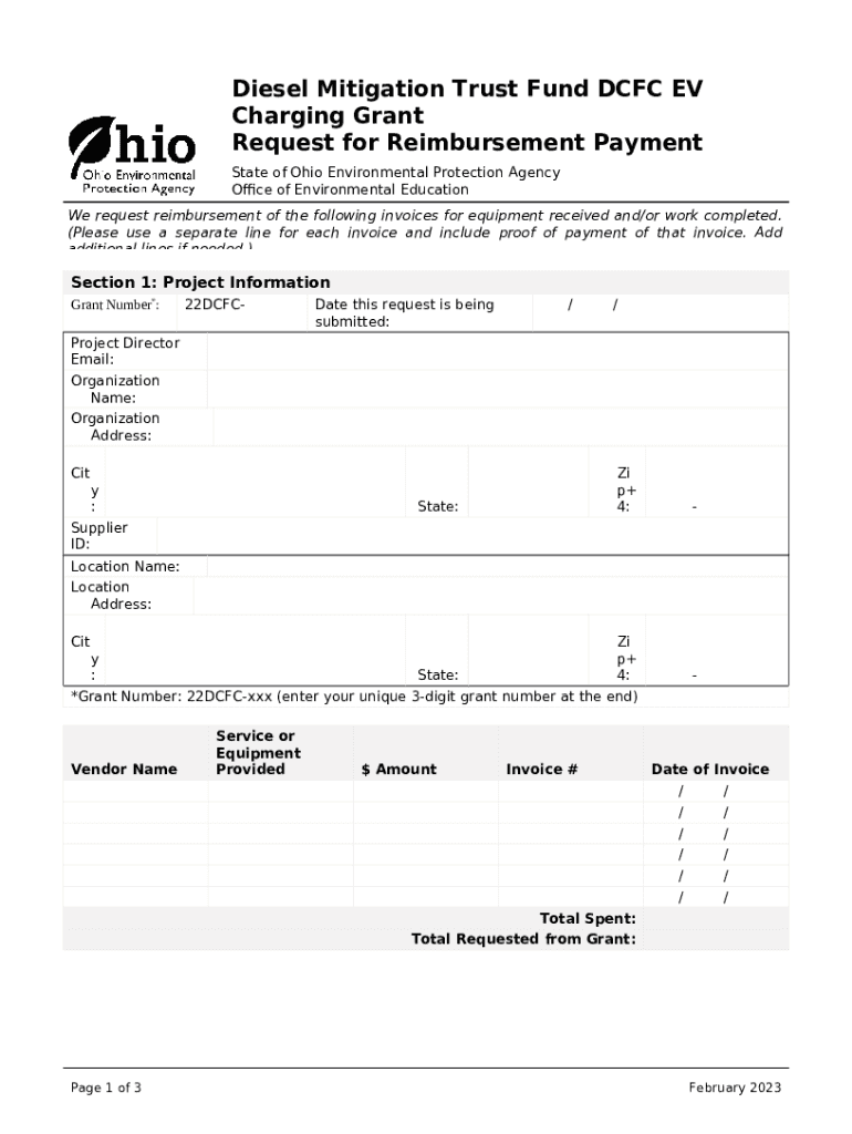 DMTF DCFC EV Charging Reimbursement Request - epa ohio Doc Template ...