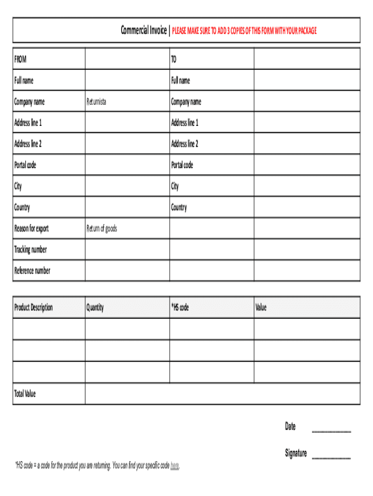 Fillable Online Free International Commercial Invoice Templates - PDF ...