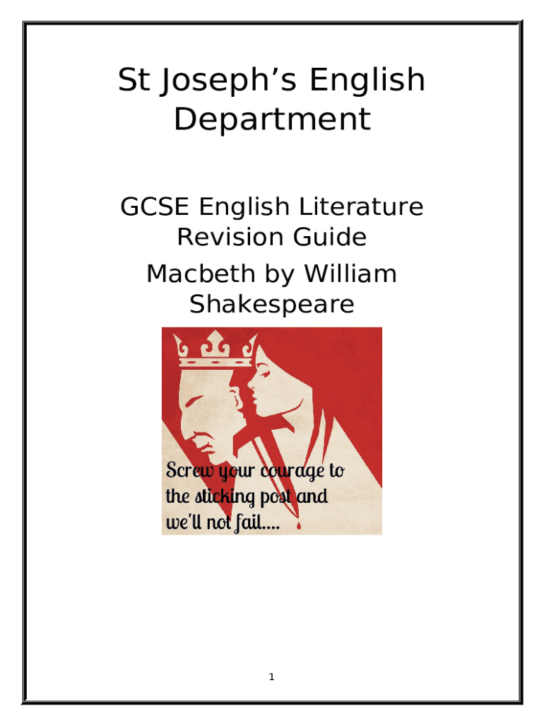 MACBETH TEACHER GUIDE & STUDENT WORKSHEETS Doc Template | pdfFiller