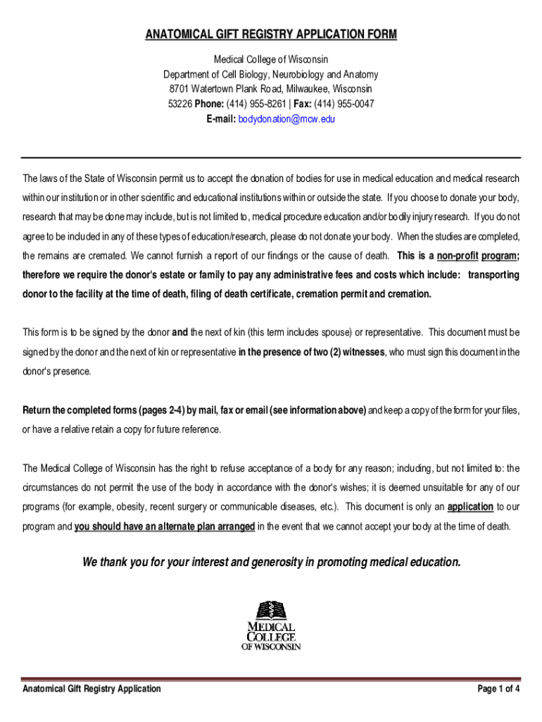 Fillable Online Online Body Donation Form Fax Email Print - pdfFiller