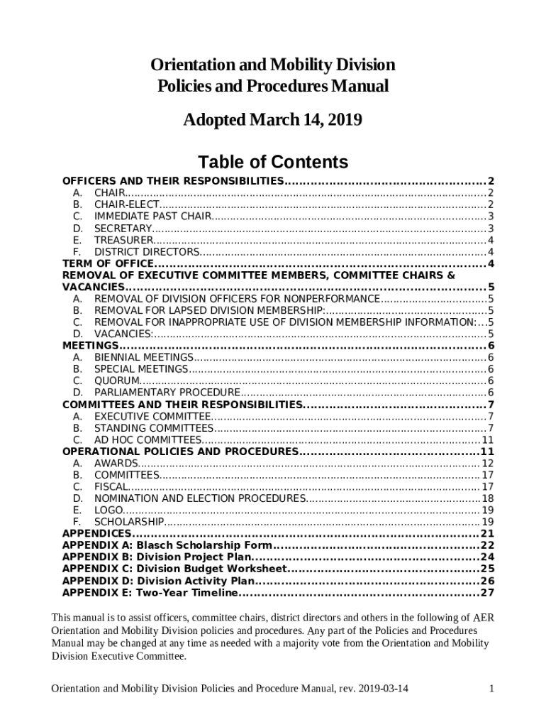 ORIENTATION & MOBILITY GUIDELINES Doc Template | pdfFiller