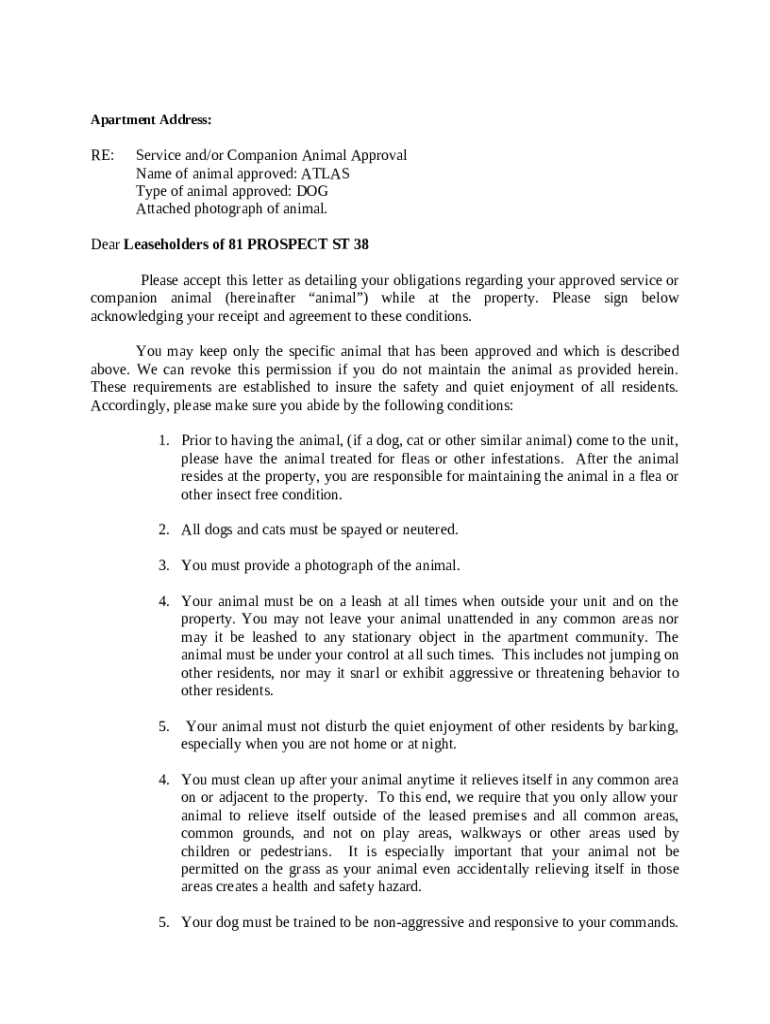 Animal Policies / AGREEMENT Doc Template | pdfFiller