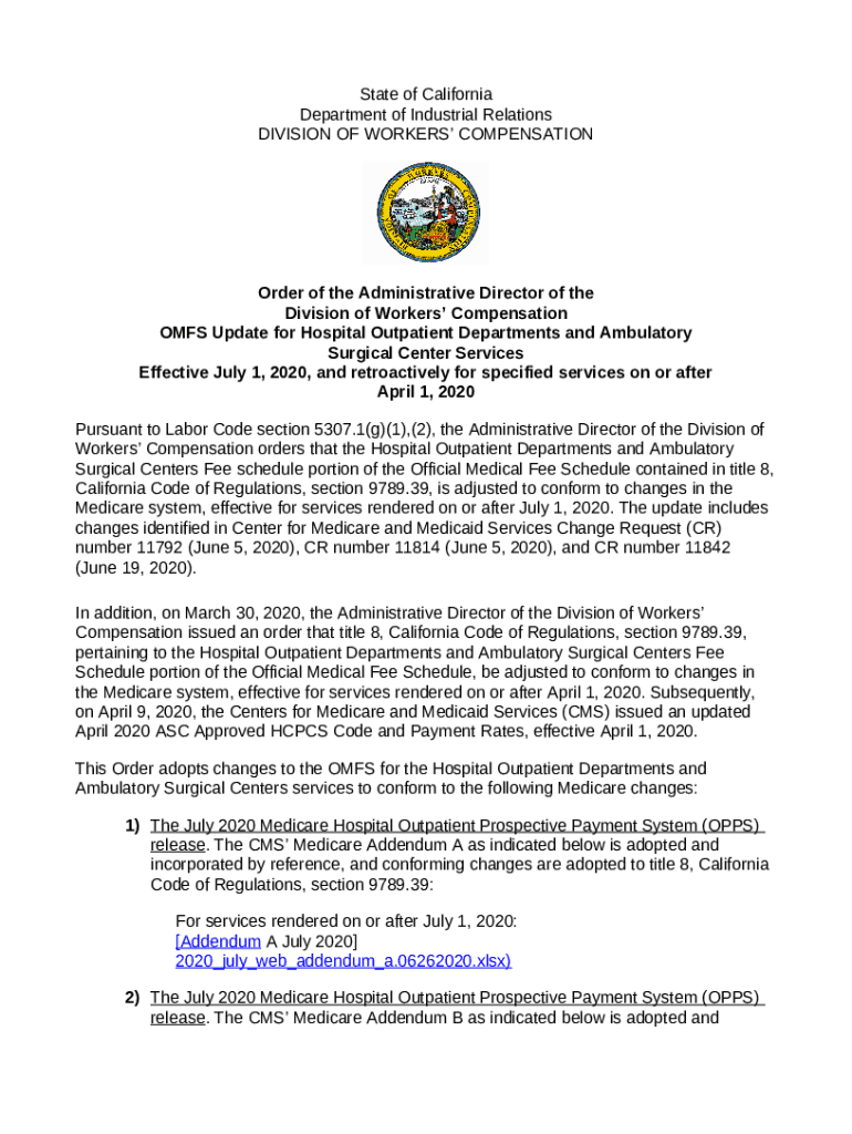 DWC Official Medical Fee Schedule: Hospital Outpatient ... Doc Template ...