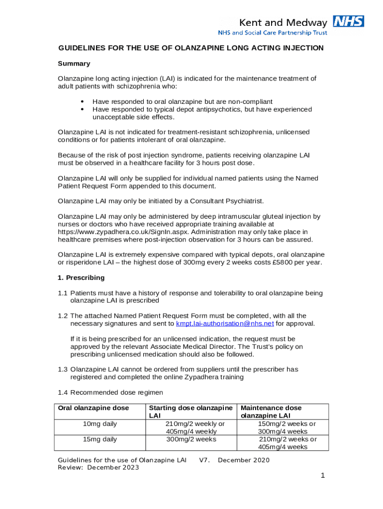 Long-Acting Injection (LAI) Efficacy and Safety ... Doc Template ...