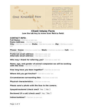 Creating an intake Doc Template | pdfFiller