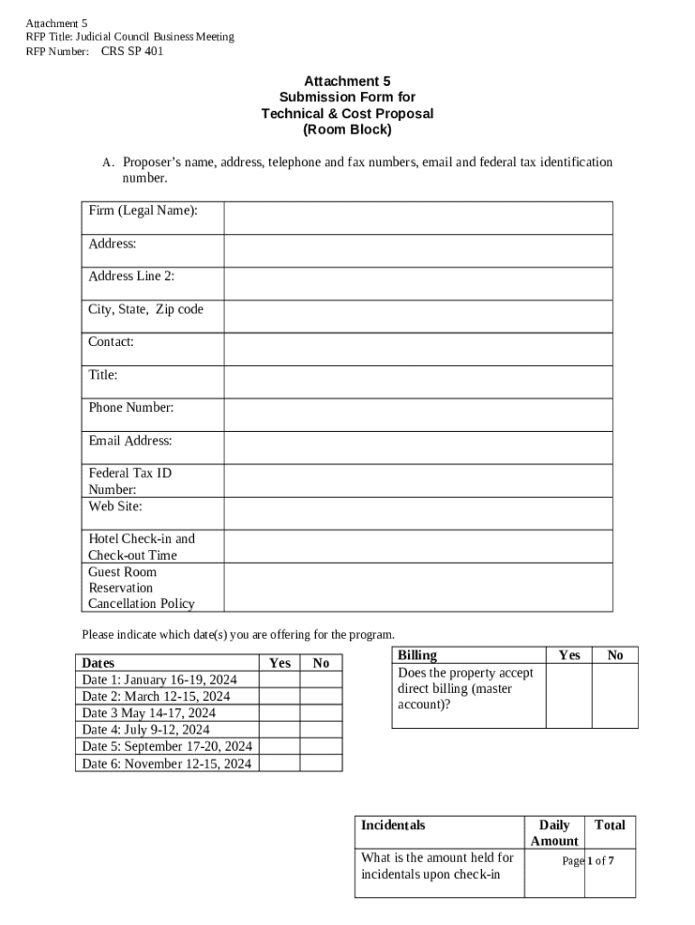 Submissions for Technical and Cost Proposal Doc Template | pdfFiller