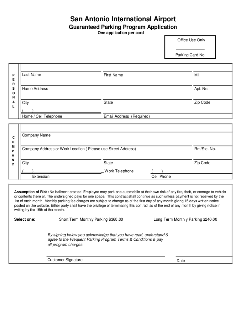 Fillable Online San antonio airport disabled veteran parking: Fill out ...