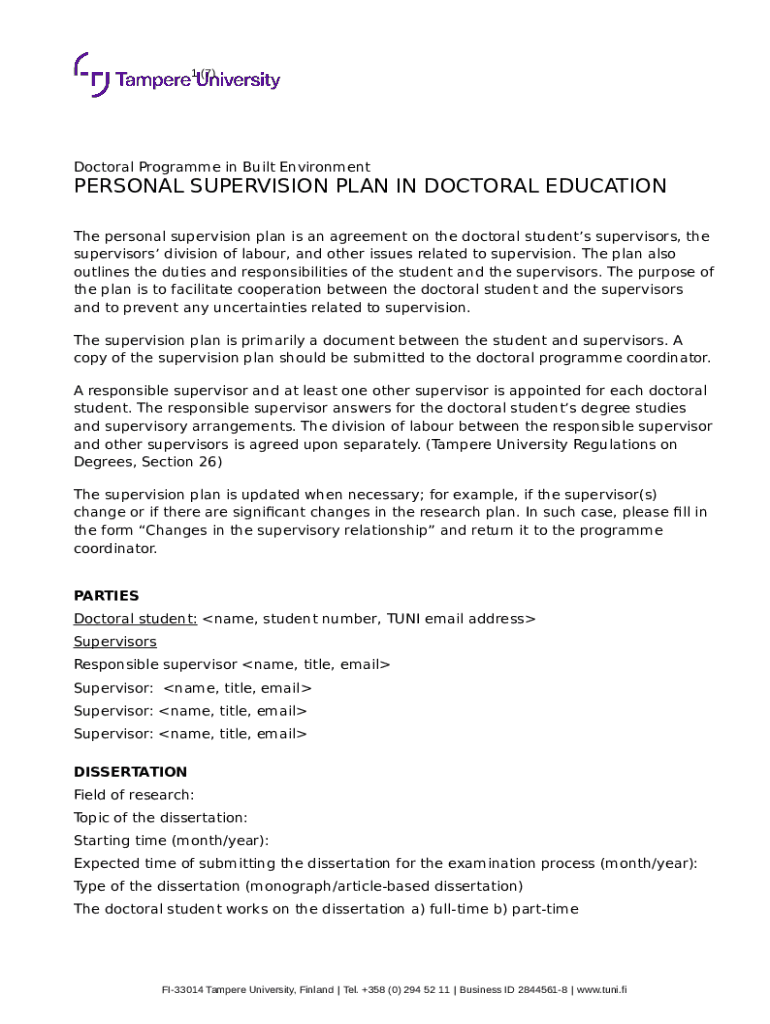 Supervision plan and ThessaInstructions for teaching Doc Template ...