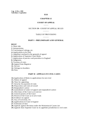 SECTION 39 - COURT OF APPEAL RULES Doc Template | pdfFiller
