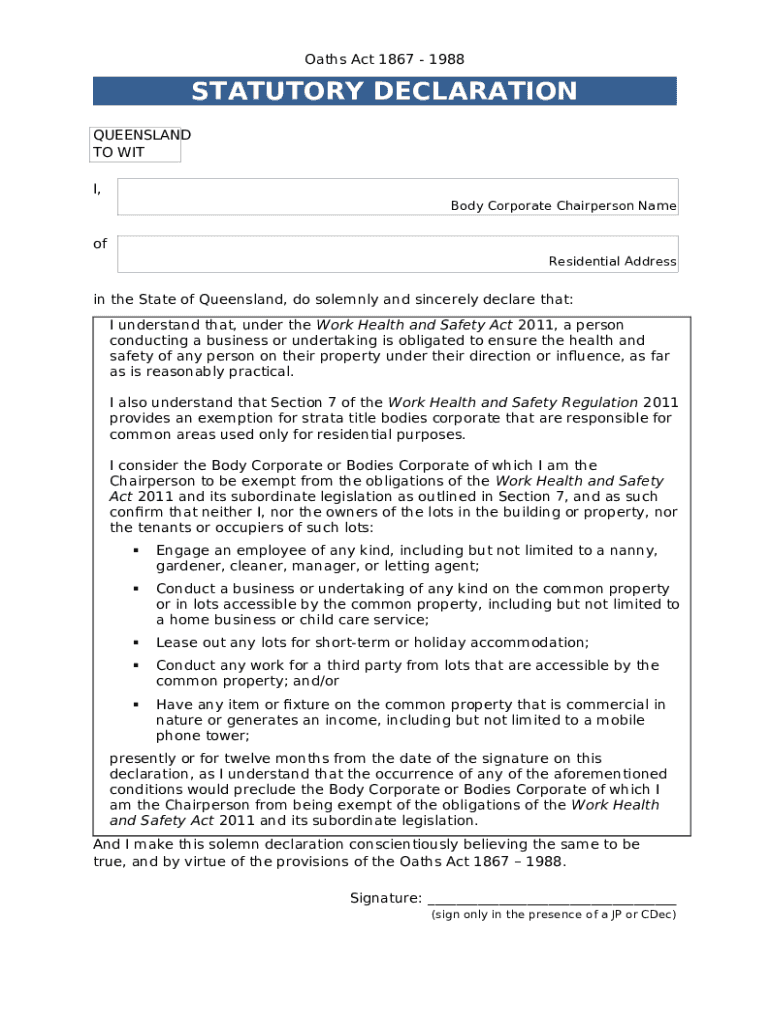 CHAPTER 5: STATUTORY DECLARATIONS What is a ... Doc Template | pdfFiller