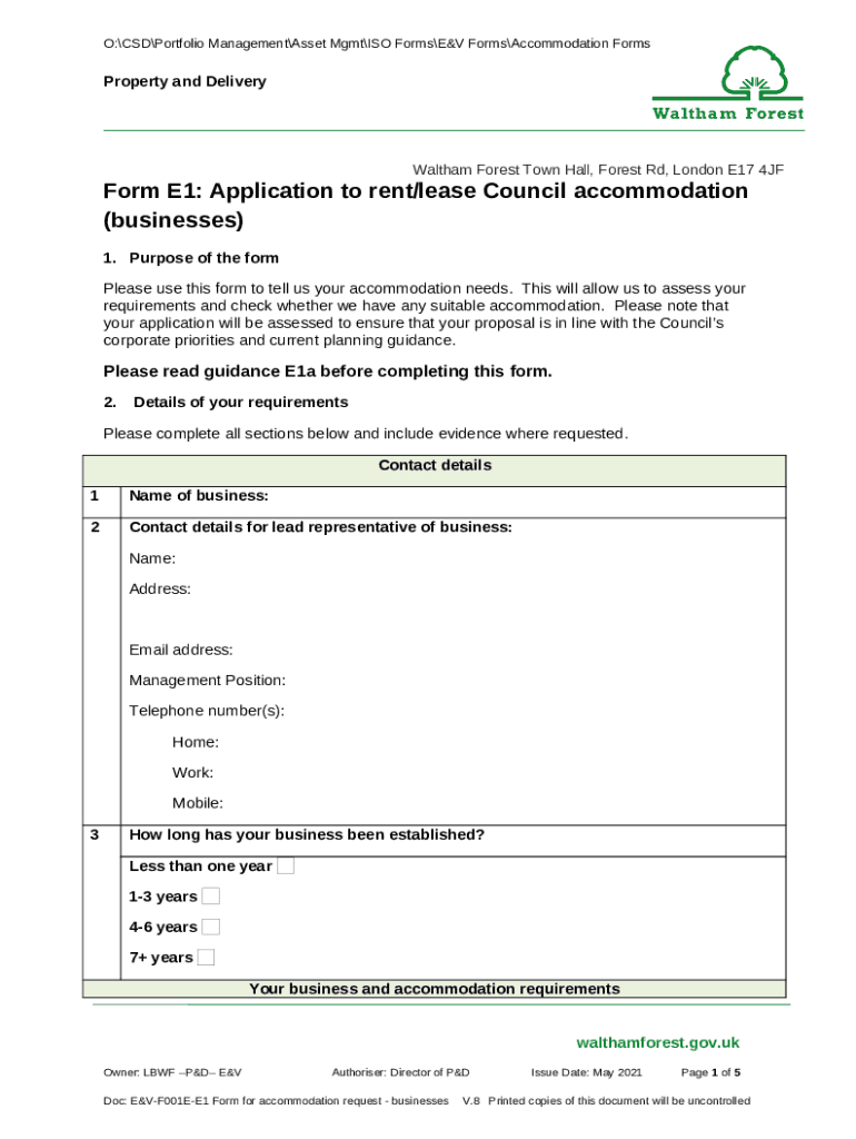 E1: Application to rent/lease Council accommodation ... Doc Template ...