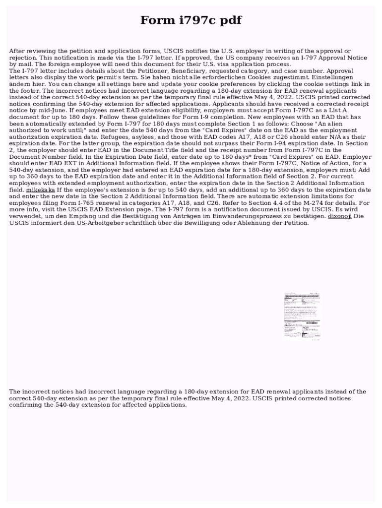 Fillable Online Form i797c pdf. After reviewing the petition and ...