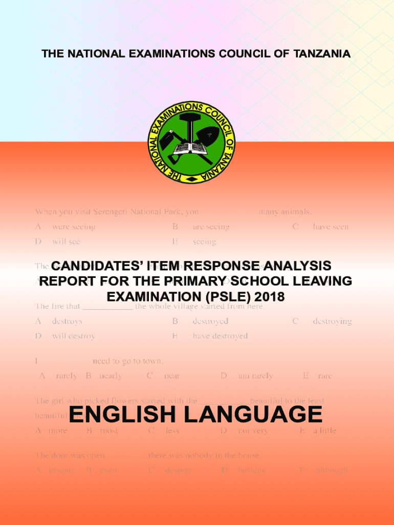 Fillable Online the national examinations council of tanzania ...