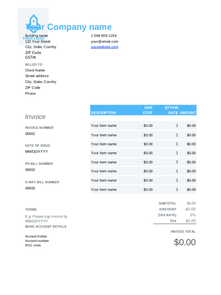 Free Invoice Template - Download and Send Invoices Easily Doc Template ...