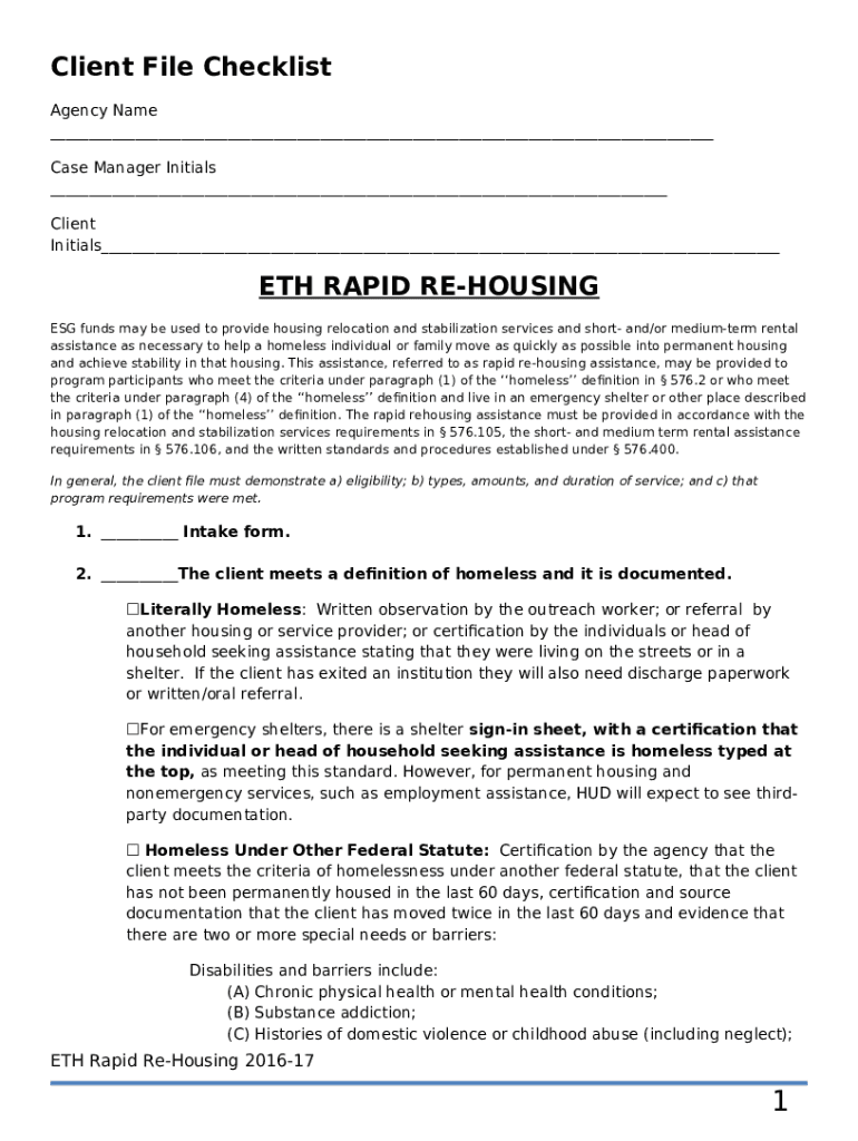 Guide for Review of ESG Rapid Re-housing and ... - HUD Doc Template ...