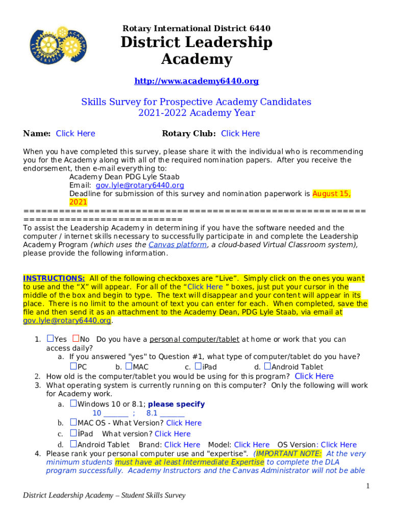Rotary District 6440: Home Page Doc Template | pdfFiller