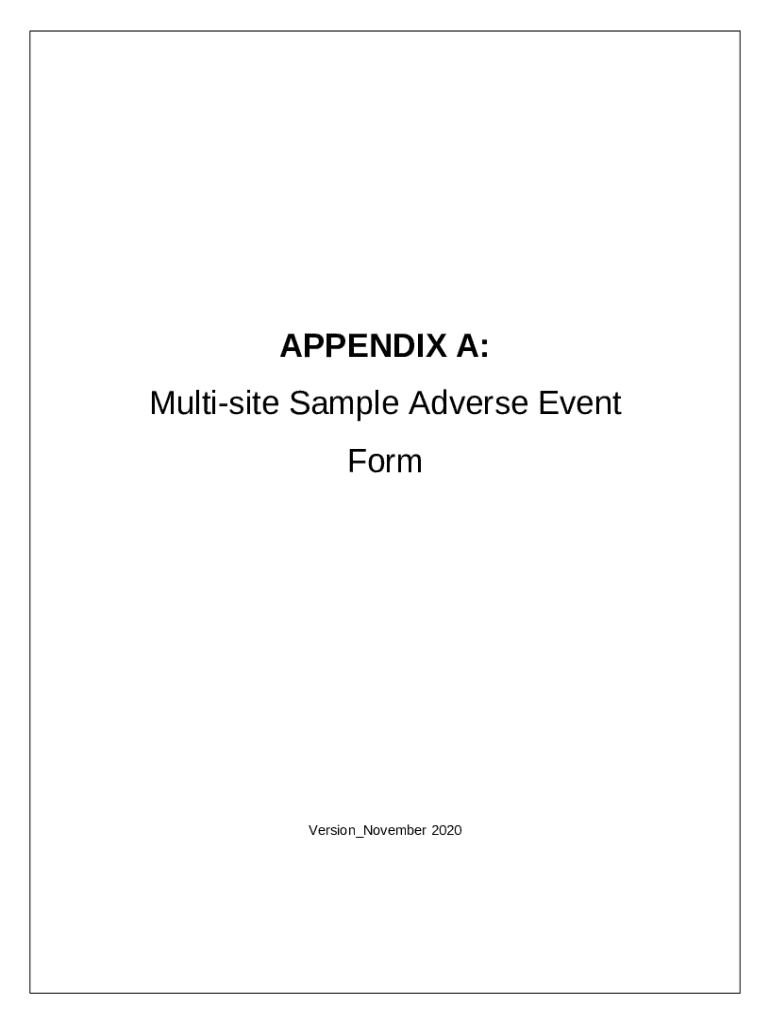 APPENDIX A. Multi Site template for Sample Adverse Event Doc Template | pdfFiller