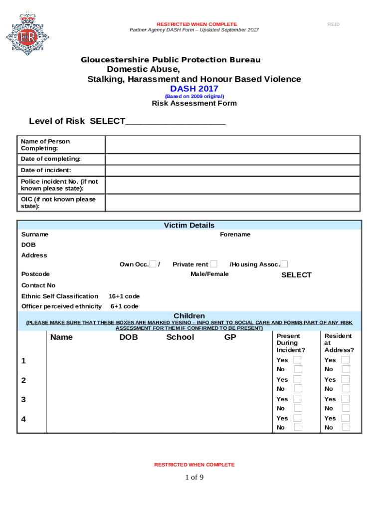 Domestic Abuse, Stalking and Harassment and Honour ... Doc Template ...
