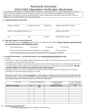 What Is A Dependent Student Verification Doc Template | pdfFiller