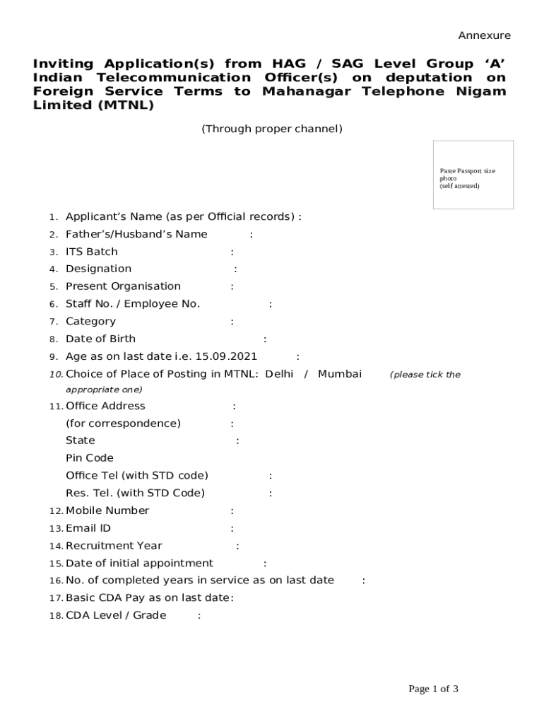 Click to view application - MTNL Doc Template | pdfFiller