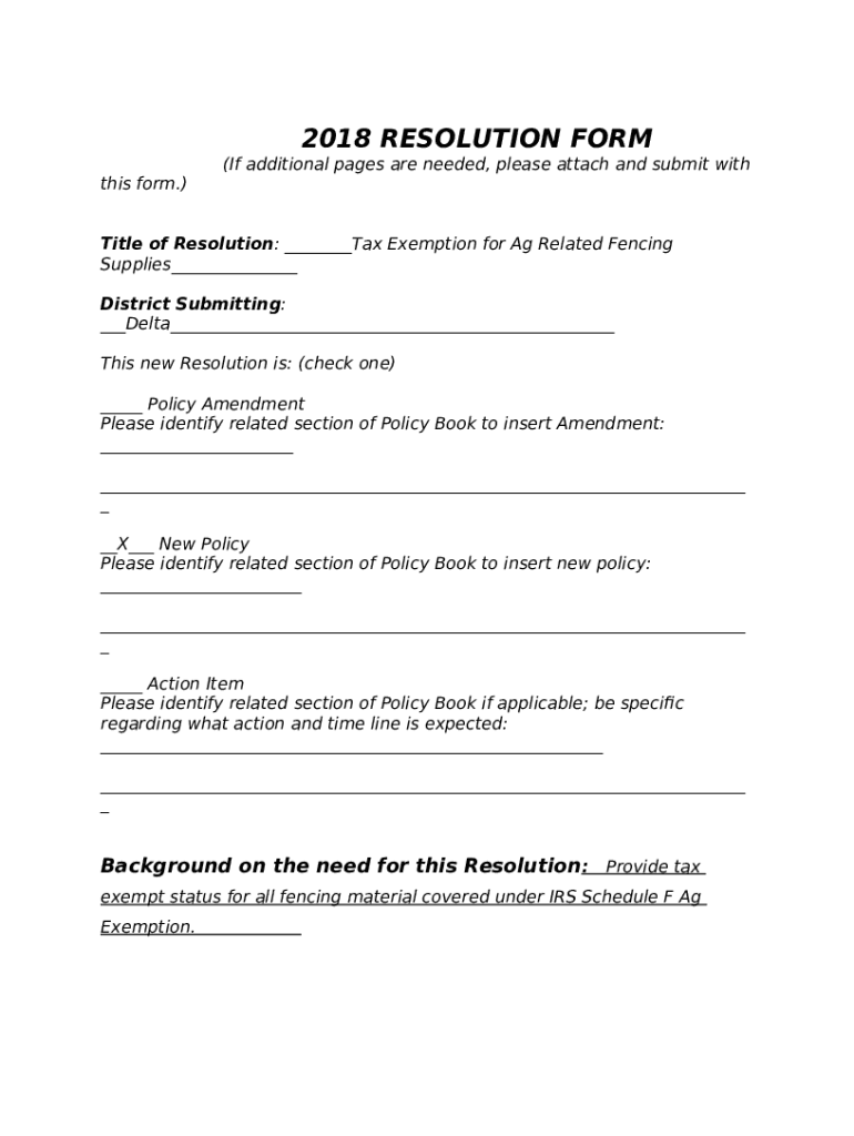 2018 RESOLUTION Doc Template | pdfFiller
