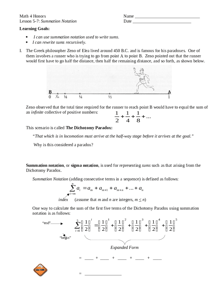 How to Write a Series in Summation NotationOverview & ... Doc Template ...