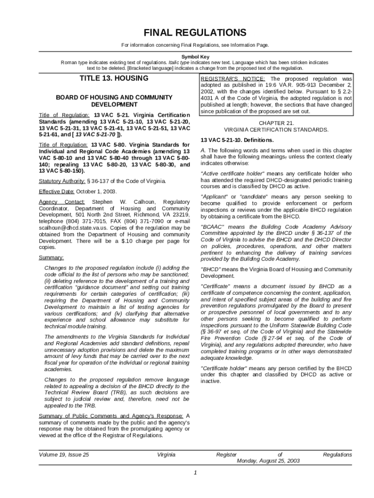 About this site - Virginia Register of Regulations - register dls ...