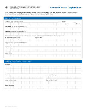 Megamas NEBOSH IGC Registration Doc Template | pdfFiller