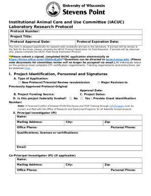 New IACUC Protocol Application What Comes Next? Doc Template | pdfFiller