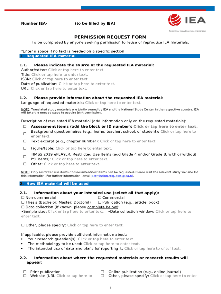 Online permission request - IEA.nl Fax Email ... Doc Template | pdfFiller