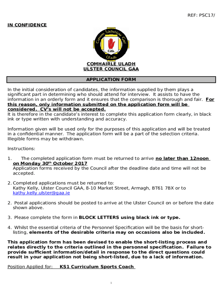 Code of Behaviour (Underage) - ulster gaa Doc Template | pdfFiller