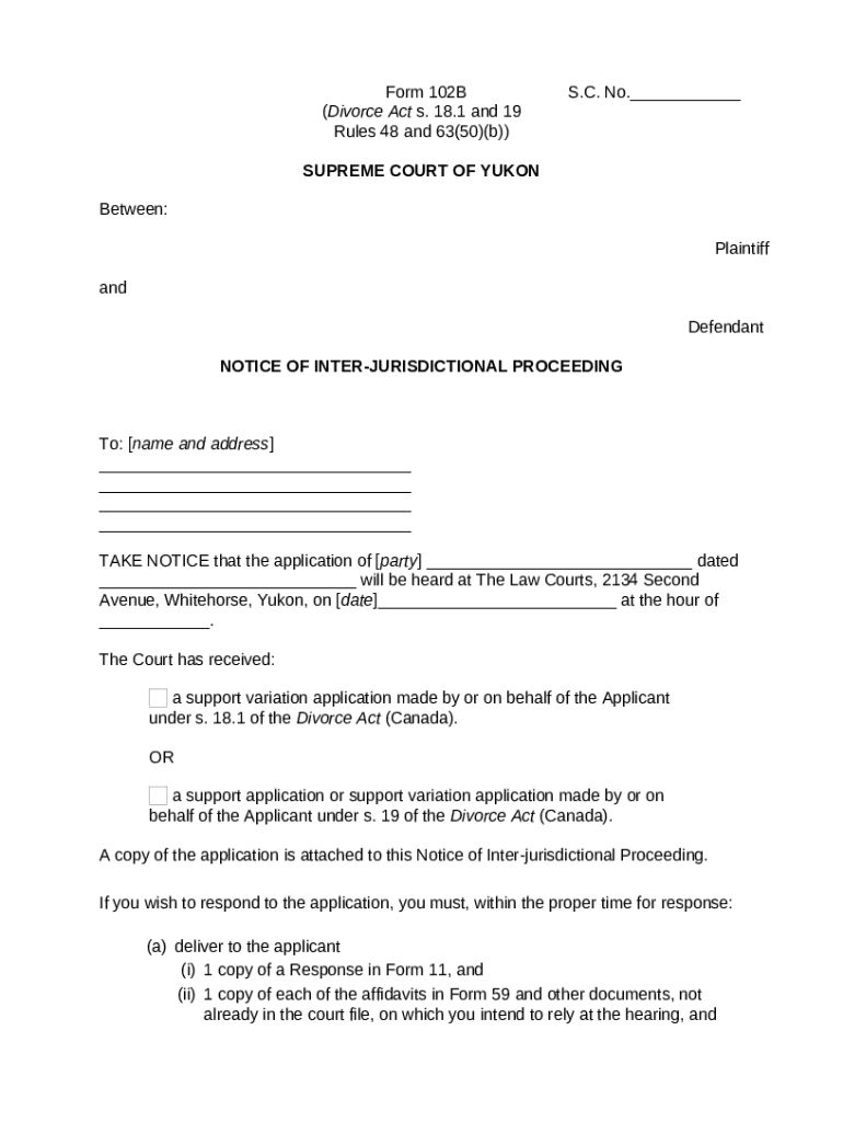 91 Rule 63 8 A S.c. No Supreme Court Of Yukon ... Doc Template | pdfFiller