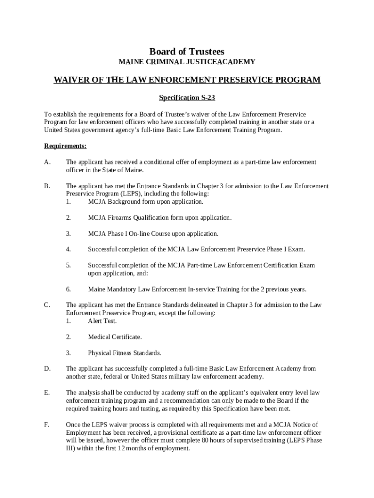 Law Enforcement Pre-ServiceDepartment of Public Safety Doc Template ...