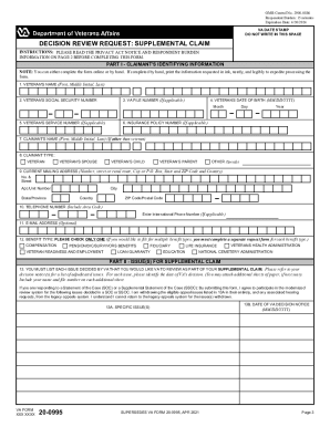 Fillable Online VA form 20-0995 - Eligibility and How to Apply Fax ...