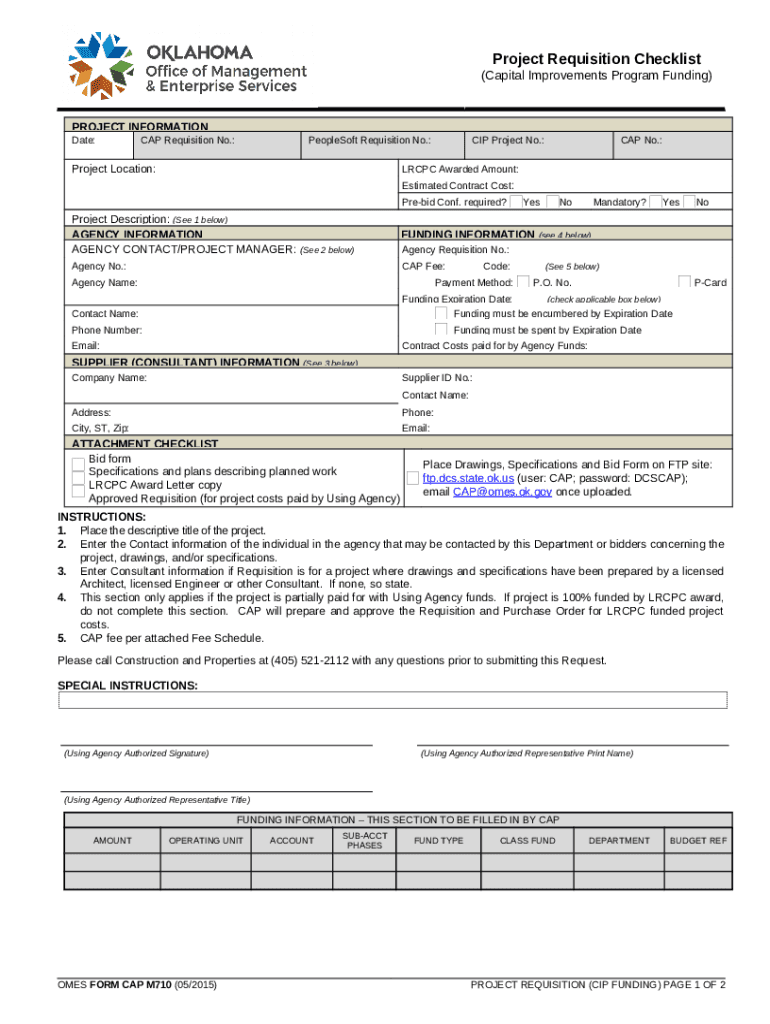 Capital Improvement Program (CIP) Project Request Doc Template | pdfFiller