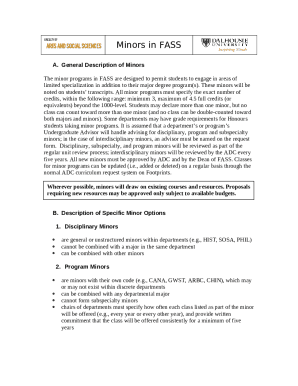 New Minor Request Doc Template | pdfFiller
