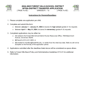 Fillable Online 2024-2025 intradistrict transfer request form Fax Email Print - pdfFiller