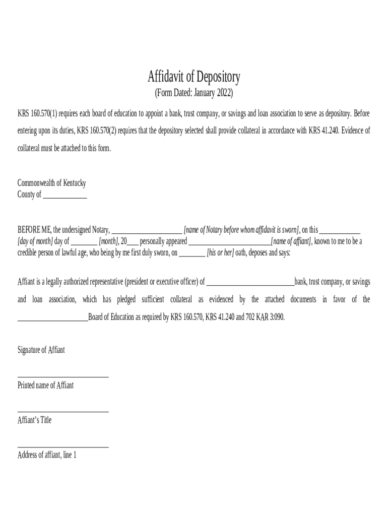 Bond of Depository and Instructions with Examples ... Doc Template ...