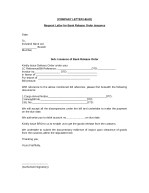 Request Letter for Bank Guarantee Issuance Doc Template | pdfFiller