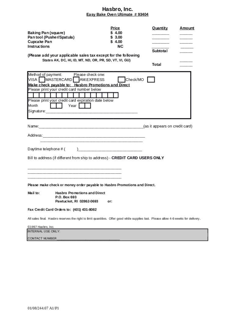 Easy-Bake Ultimate Oven Toy, Baking Star Edition, for ... Doc Template | pdfFiller