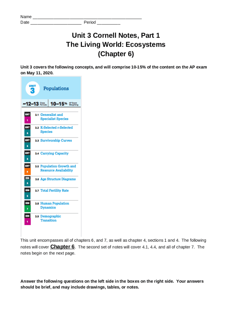 A.P.E.S. Unit 1: The Living World: Ecosystems Flashcards Doc Template ...